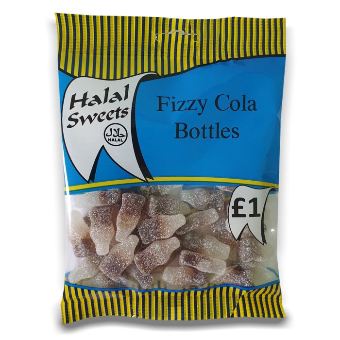 Halal Fizzy Cola Bottles 140g - Halal Sweets - Wholesale Bagged Sweets ...