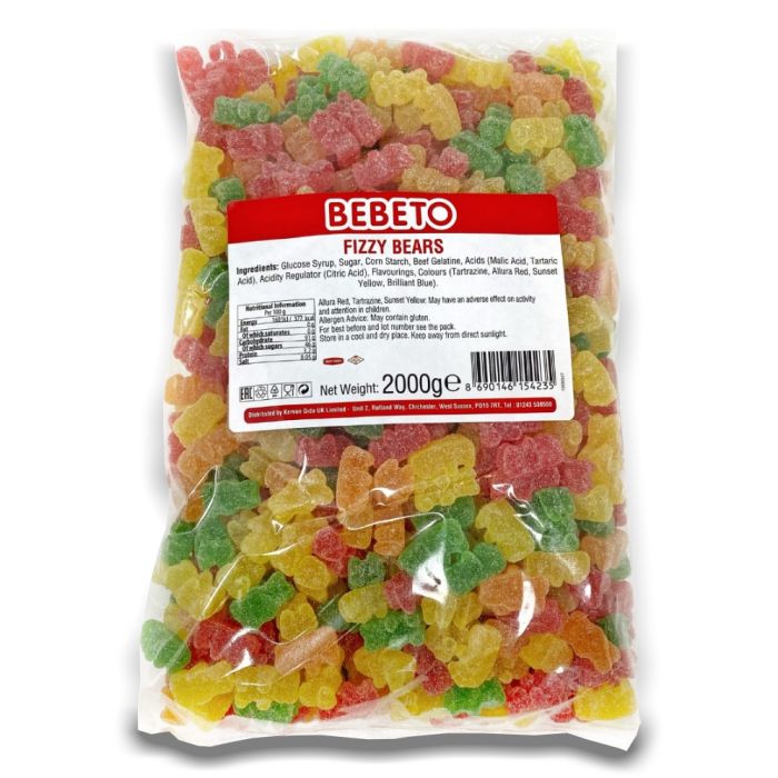 Bebeto Fizzy Bears 2kg - Wholesale Sweets - Bulk Sweets - Halal Sweets ...