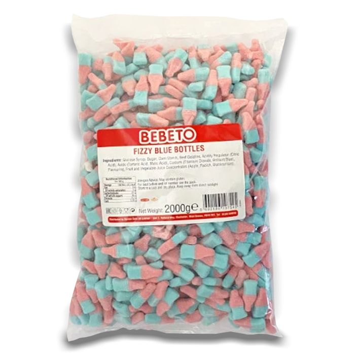 Bebeto Fizzy Blue Bottles 2kg - Wholesale Sweets - Bulk Sweets - Halal ...